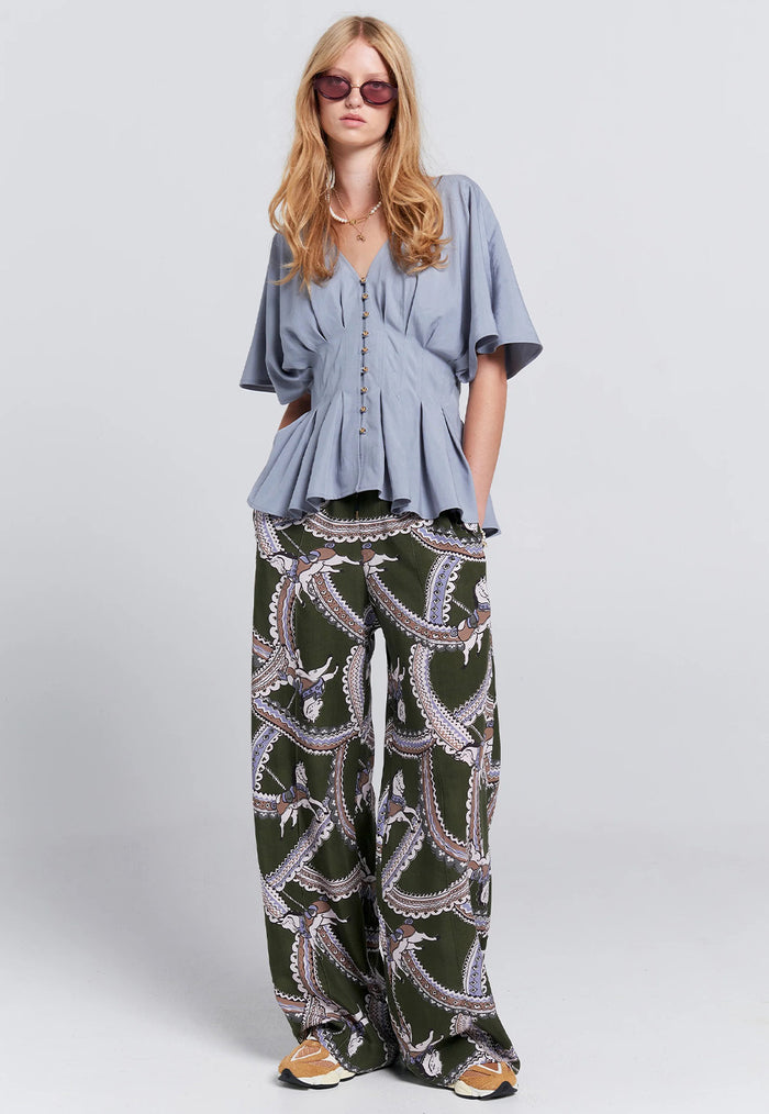 Karen Walker Frontier Trousers - Olive Multi
