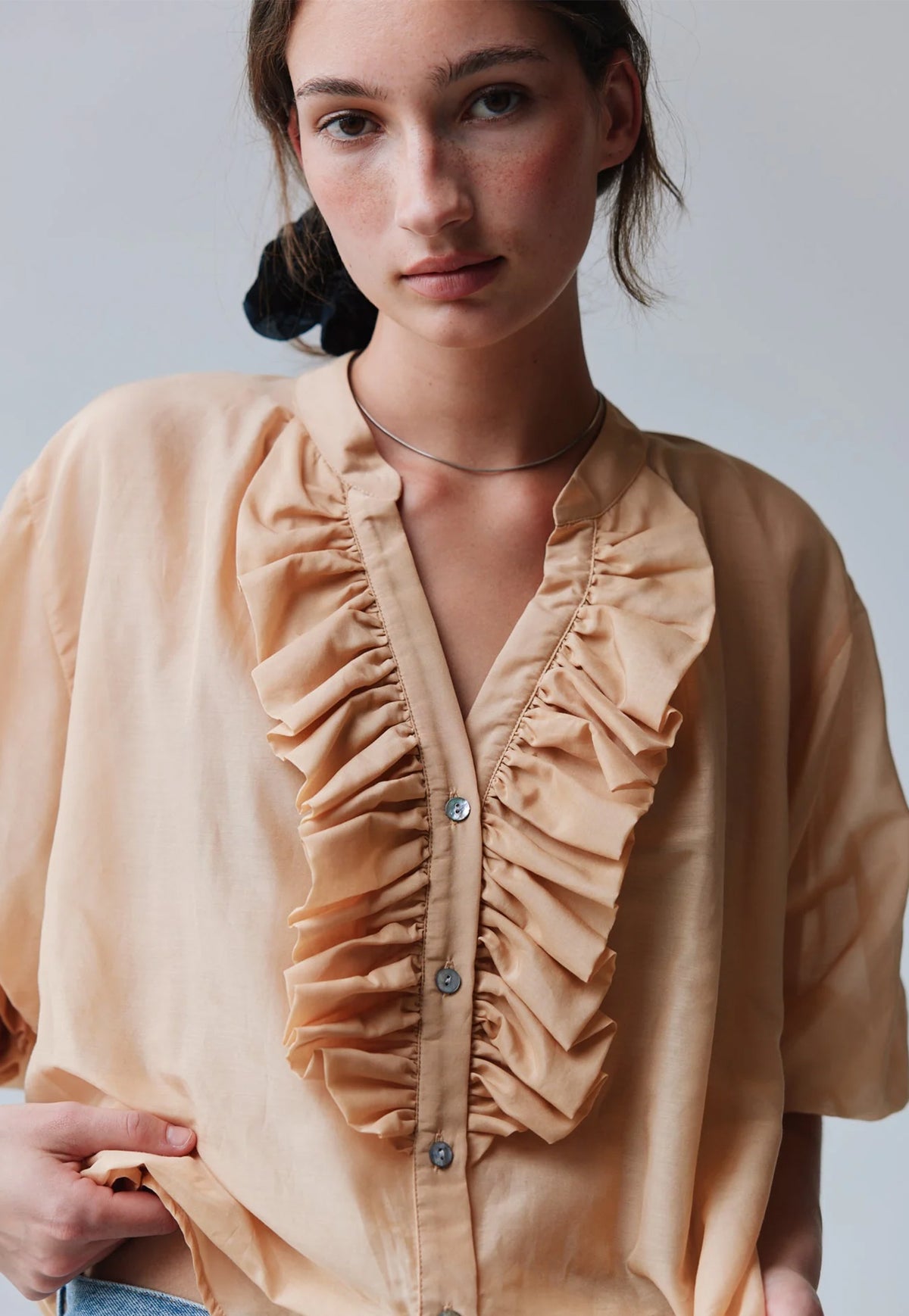 Mahsa Jane Blouse - Camel Liberty Silk Cotton